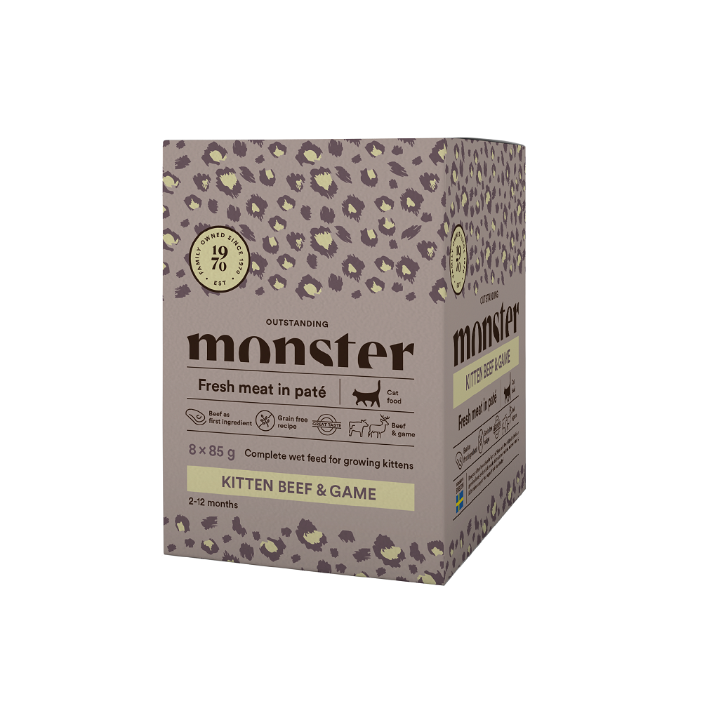 Monster Cat Kitten nauta-riista 8 x 85 g – Murren Murkina
